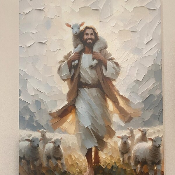 A Little Family, Digital Christian Art, Jesus Rescues Lamb, Jesus ...