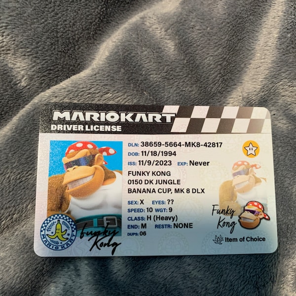 Kart Racing ID Card | Gag License | Racing Video Game Gift | - Etsy