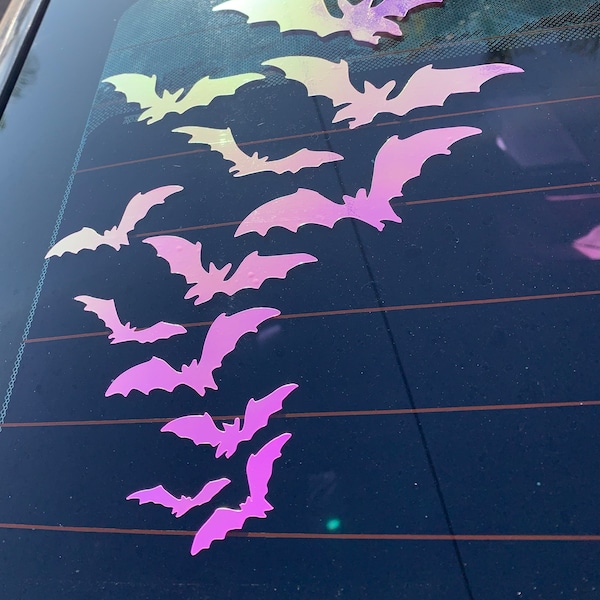 Bat Decal | Flying Bats Car Decal | Goth Car Accessories | Spooky Bats ...