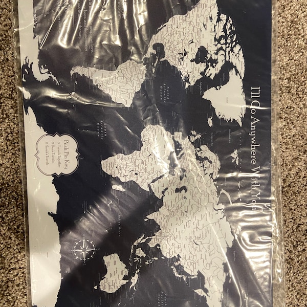 Personalized World Map, Custom Push Pin Map on Canvas, Travel Gift for ...