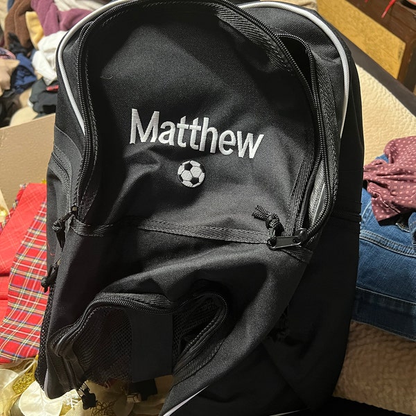 Name With Soccer Ball Backpack, Name Soccer Ball Bag, Name Soccer Ball ...