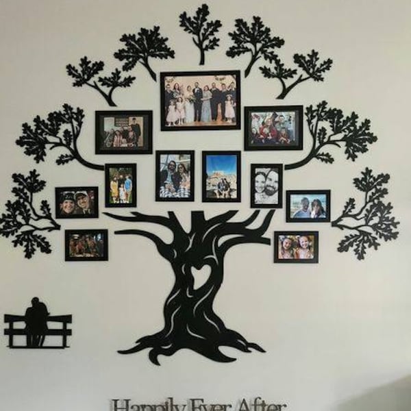 Family Pictures Tree, Family Photos Collage, Wooden Family Tree ...