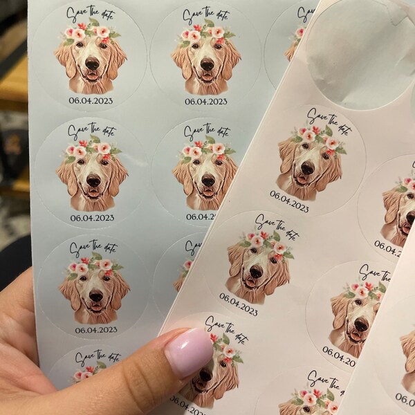 Custom Dog Stickers Personalized Dog Wedding Stickers Dog Wedding ...