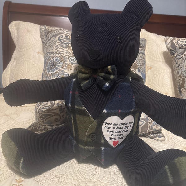 Memory Bear With Vest - Etsy