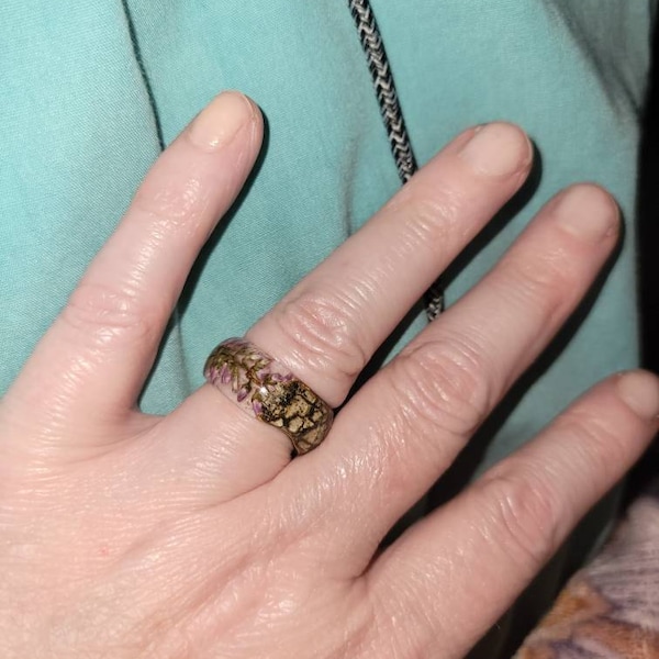 Winter Wedding Rings, Forest Birch Ring, Heather Women Ring, Wood ...