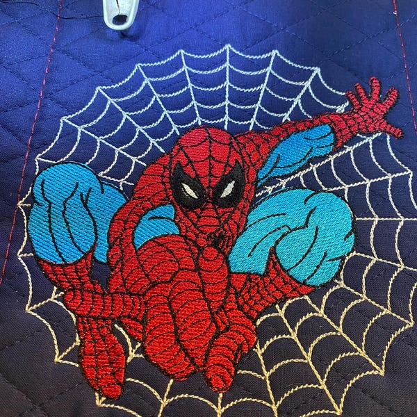 Superhero Embroidery Design, Flying Web Super Hero Embroidery Design, Embroidery Patterns ...