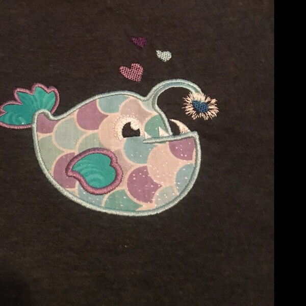 Applique and Embroidery Originals Digital Design - 173 Angler Fish ...