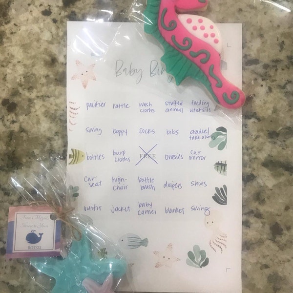 Under the Sea Baby Shower Games Bingo Printable Baby Shower Game, Sea ...