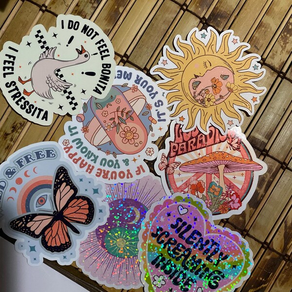 Glitter Silently Screaming Inside Sticker, Holographic Sticker, Mental ...