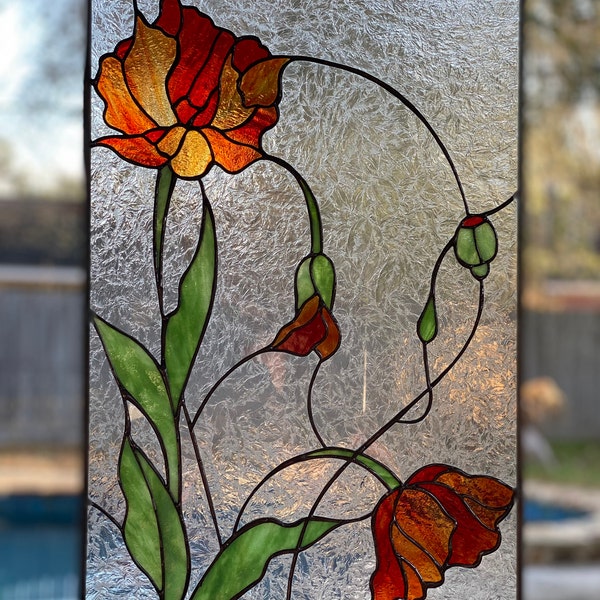 Flower Stained Glass Pattern PDF, Stain Glass Crocus Flower Pattern to ...