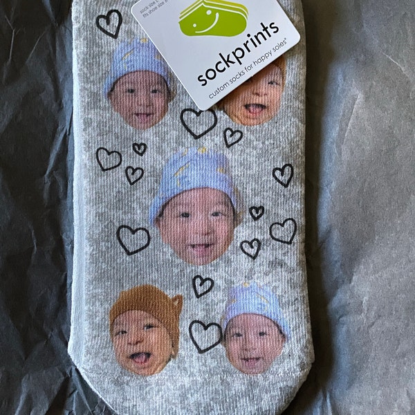 Photo Face No Show Socks With Hearts, Personalized and Custom Printed ...
