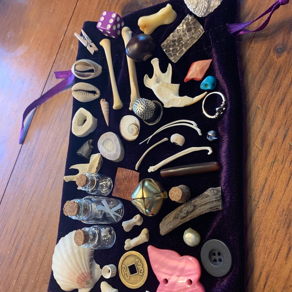 Throwing the Bones Book & Kit 129 Pgs and 15 Pc Learn to Throw the ...