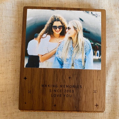 Personalised Wooden Photo Block With Engraved Message Photo Gift For ...