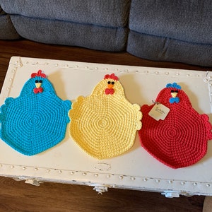 Chicken Potholder Chicken Trivet Easter Decoration Kitchen - Etsy