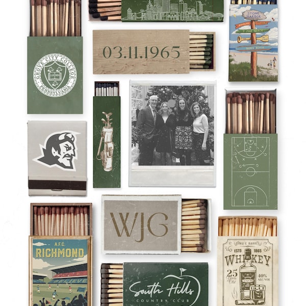 Two Black Vintage Blank Matchbox Templates | Digital Download - Etsy