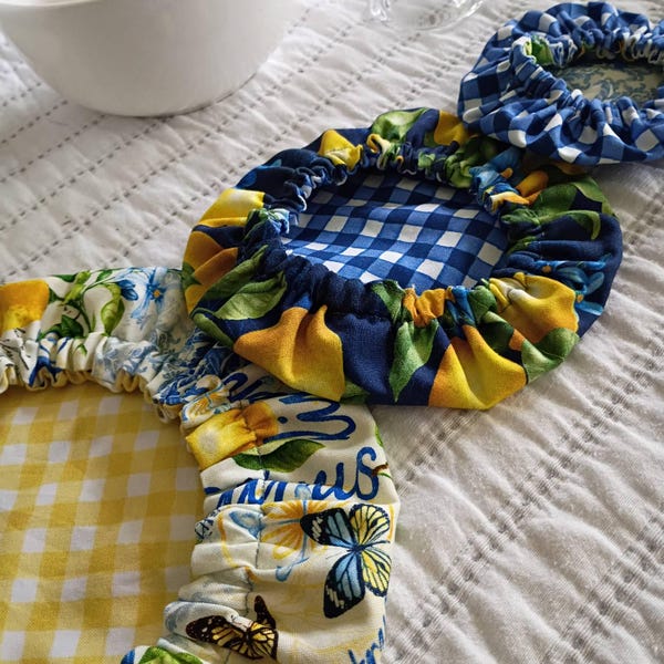 Pretty Lemons. Cotton Fabric. 4 Options of Ginghams, Clusters, and ...