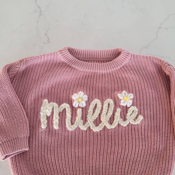DIY Name Sweater Tutorial Embroidery Digital Pattern Custom Name ...