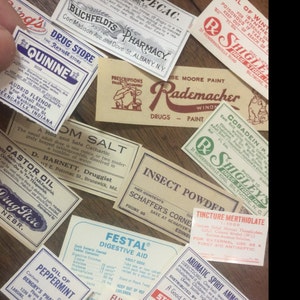 Vintage Pharmacy Labels Set of 15 Drug Store Labels, Vintage Halloween ...