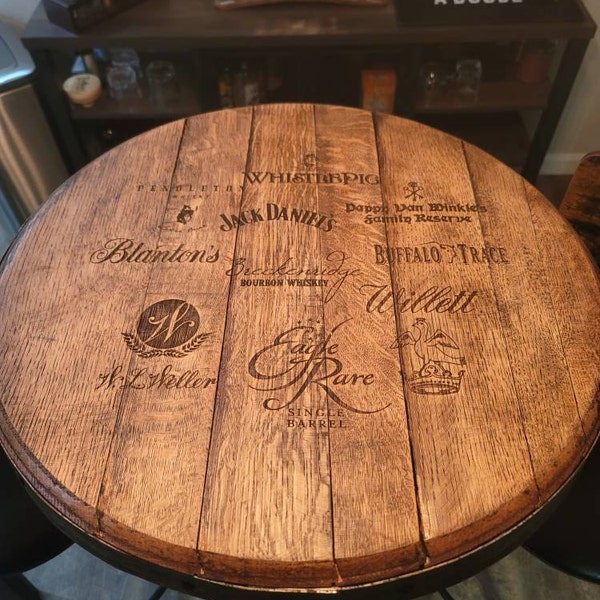 Pub Table 42" Tall With Footrest - Laser Engraved - Etsy
