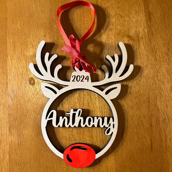 Personalized Reindeer Ornament - Etsy