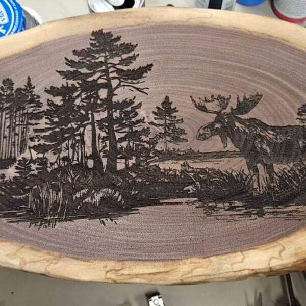 Laser Engrave File, Marsh Moose SVG, Lightburn Glowforge Wood Burn DIY ...
