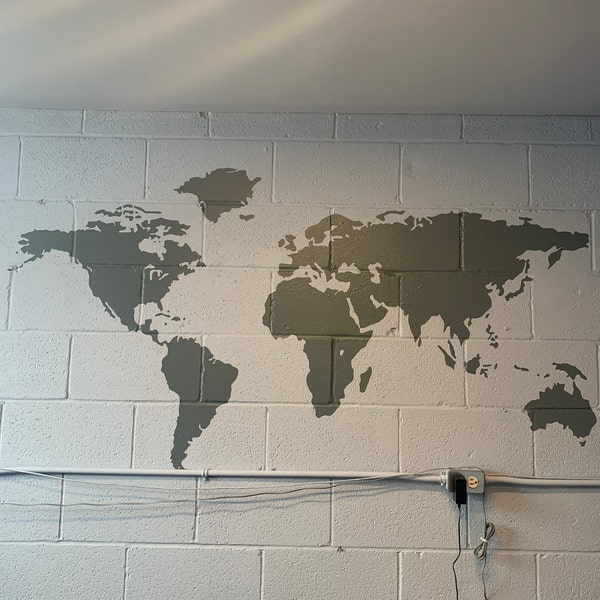 World Map Wall Decal - Map of the World - Removable Map Wall Decal ...