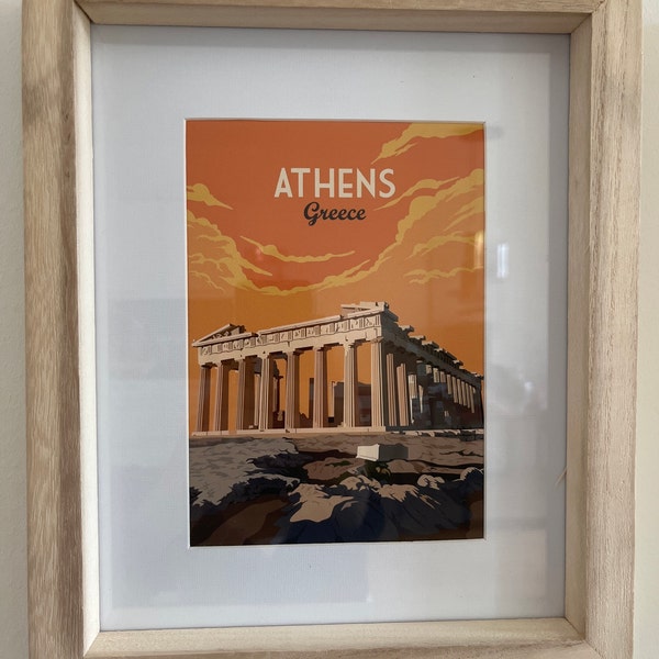 Athens Print Greece Poster | Athens Wall Art | Greek Travel Poster ...