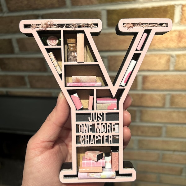 Custom Alphabet Initial Book Lover Miniature Bookshelf - Great Gift for ...