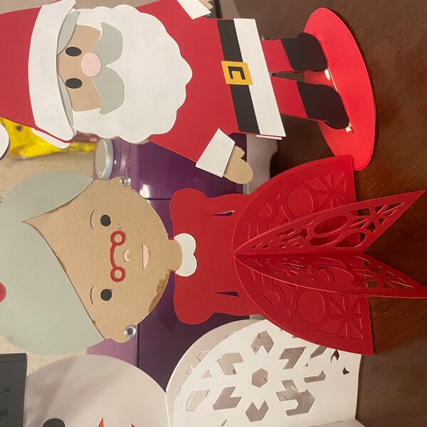 3D SANTA CLAUS and Mrs Claus. SVG Templates. Christmas Decoration. Dxf ...