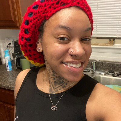 Rasta Hat Stocking Cap Slouchy Crocheted Men Women Handmade Locs ...