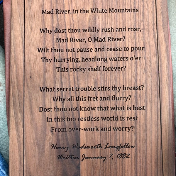 Engraved Poem, Personalized Poem in Wood, Handwritten Heirloom, Child's ...