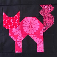 PDF Pattern - Scaredy Cat Quilt Block Pattern, Halloween Quilt Block ...