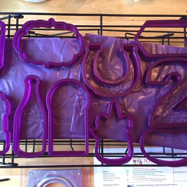 2 Two Second Birthday or Anniversary Cookie Cutter or Fondant Cutter ...