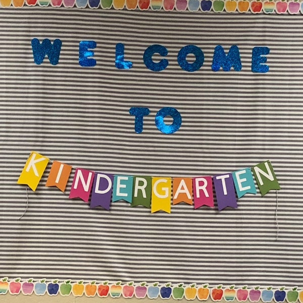 Rainbow Kindergarten Banner Garland / Photo Prop / Adjustable Hand Sewn ...