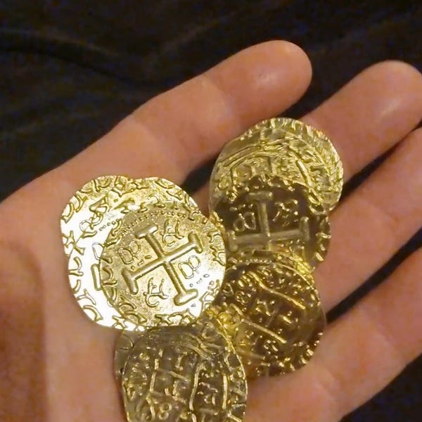 Large Golden Metal Coins, 30mm, for Pirate Chest or Board Game - Etsy