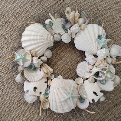 Seashell Summer Wreath-coastal Door Beach Wreathmore COLORS - Etsy