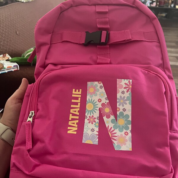 Personalized Pink Pretty Pattern Backpack - Back to School - Kids ...