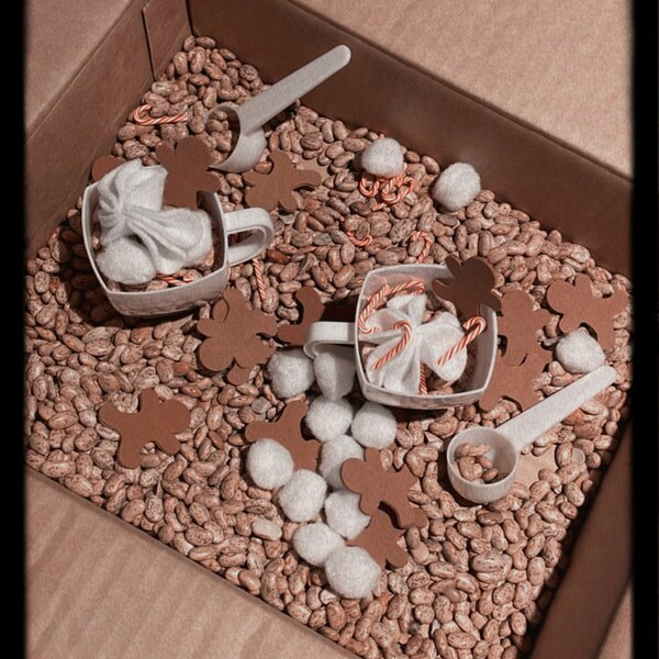 Hot Chocolate Sensory Bin | Sensory Bin | Preschool Winter Game ...