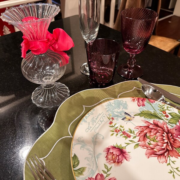 Tablecloth, Lemon Yellow / Green Block Print - Etsy