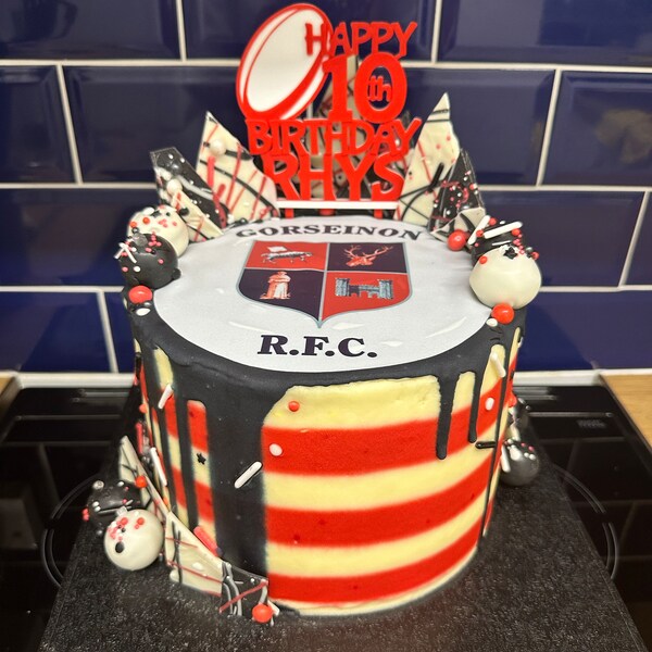 Rugby Cake Topper, Sports Cake Topper, Rugby Personalised Cake Topper ...