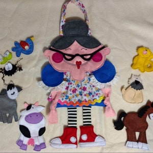 Old Lady Who Swallowed A Fly PDF PATTERN FELT Story Tote Old Lady ...