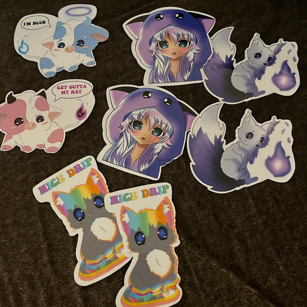 Kawaii Green Forest Fox Sticker | Cute Woodland Animal Vinyl Sticker ...