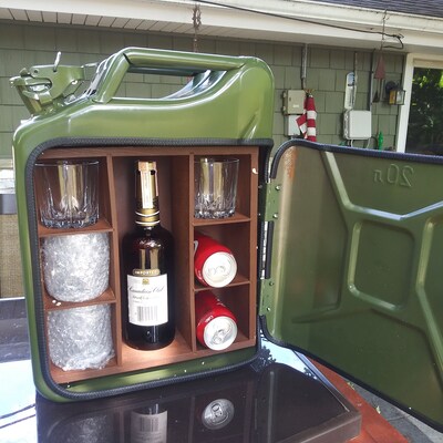 SOLD Handmade 20L METAL Jerry Can Mini Hidden Bar Storage Box Canister ...