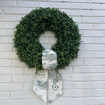 Custom Acorn Monogram Swag, Personalized Taupe Toile Thanksgiving ...