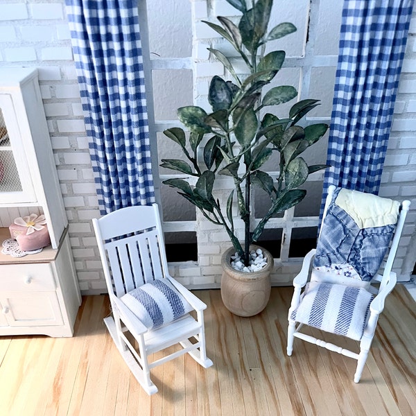 Miniature White Rocking Chair 3D Printed, Dollhouse Rocking Chair, 1 12 ...