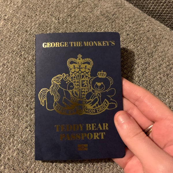 Real Foil Teddy Bear Passport Personalised With Name and Picture ...