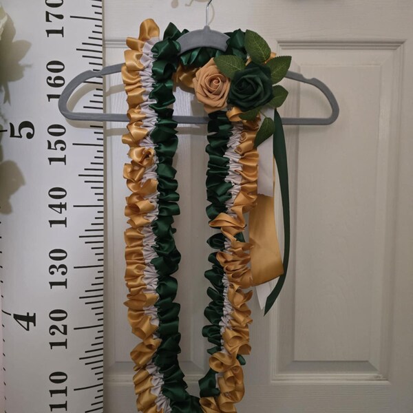 School Color Graduation Celebration Rose Hawaiian Ribbon Lei - Etsy