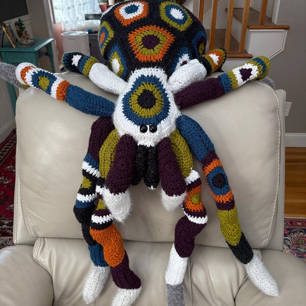 Crochet Pattern Solid Shapes Giant Tarantula Spider African Flower PDF ...