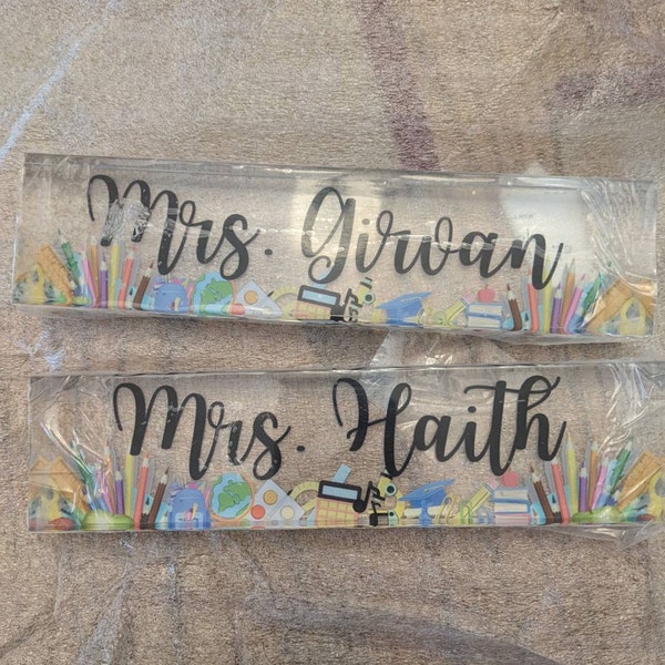 Custom Teacher Desk Plaque, Teacher Desk Name Plate, Desk Accessory for ...