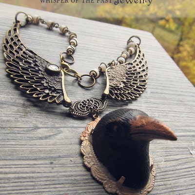 5 Bird Head Raven Head Crow Head Black Bird Cabs Resin Cabochon ...